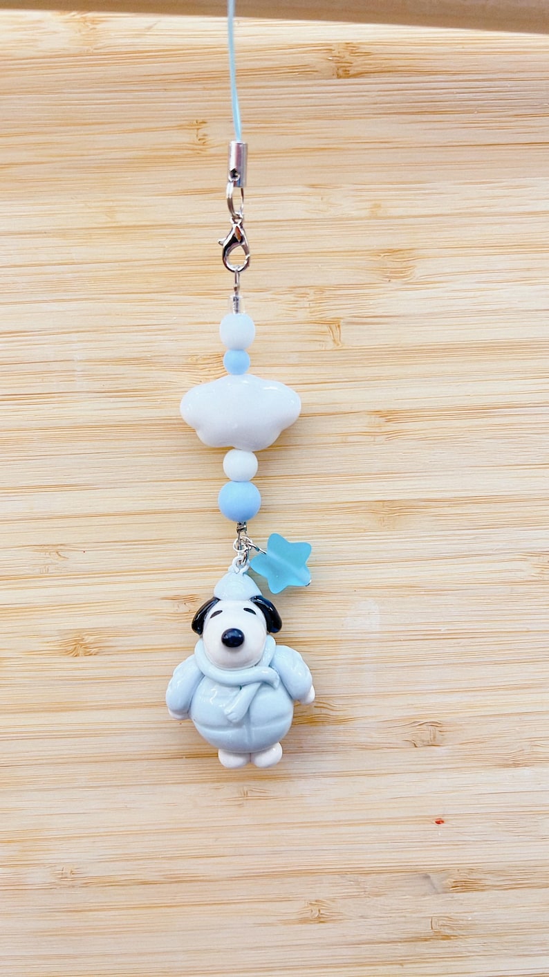 Snoopy Puffer Jacket Charm | Handmade Polymer Clay Keychain | Pastel ...