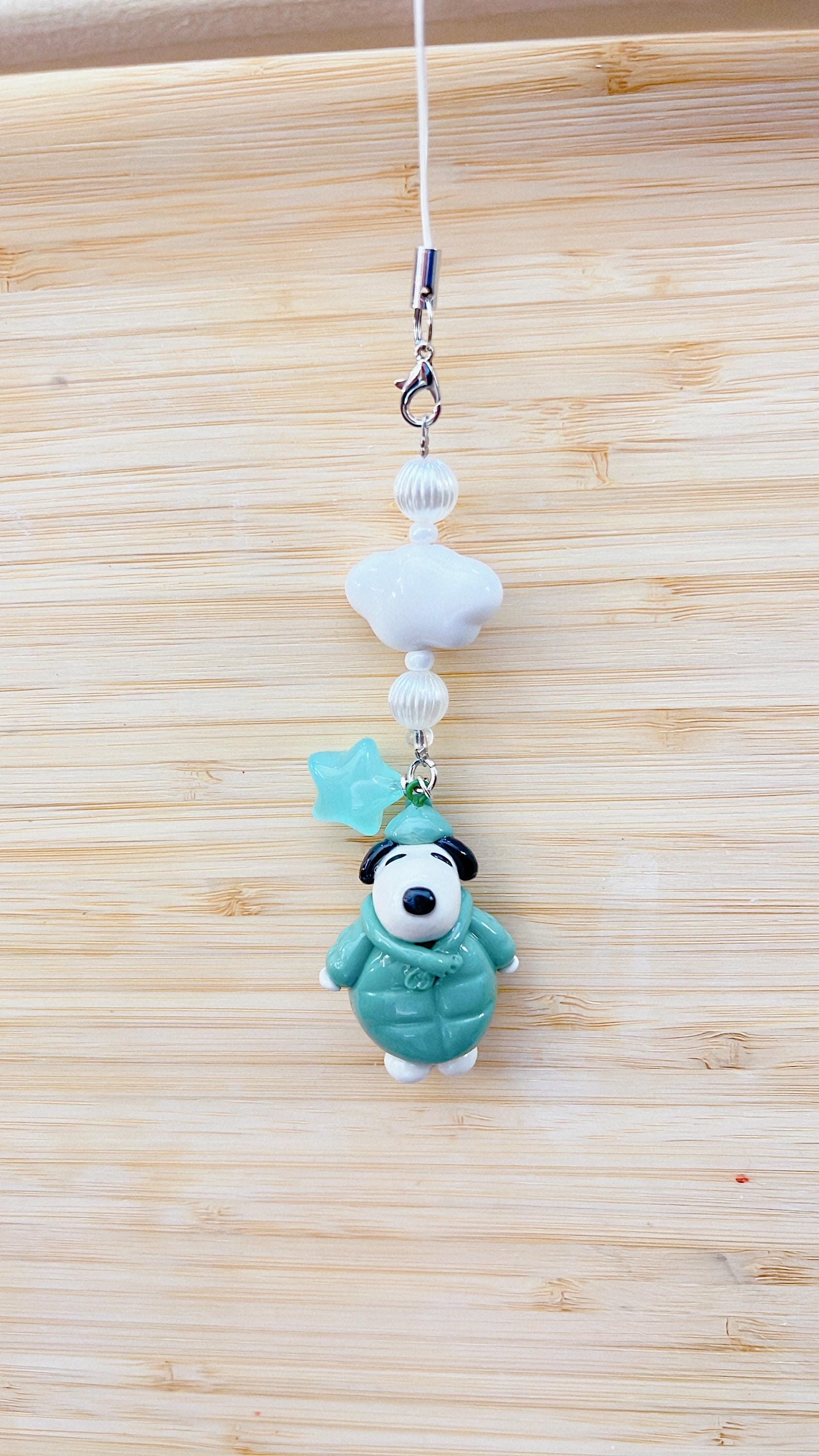 Snoopy Puffer Jacket Charm | Handmade Polymer Clay Keychain | Pastel ...