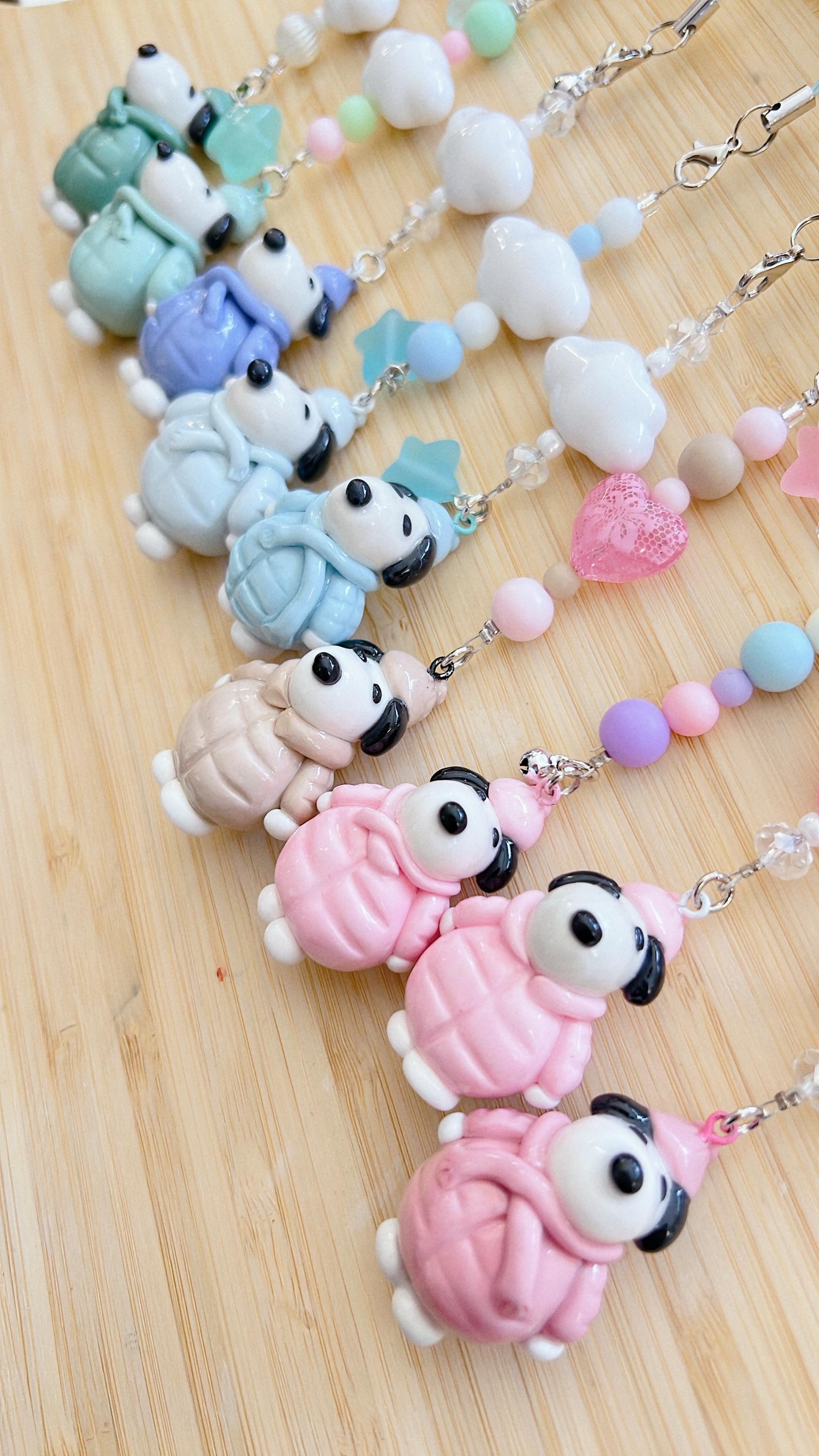 Snoopy Puffer Jacket Charm | Handmade Polymer Clay Keychain | Pastel ...