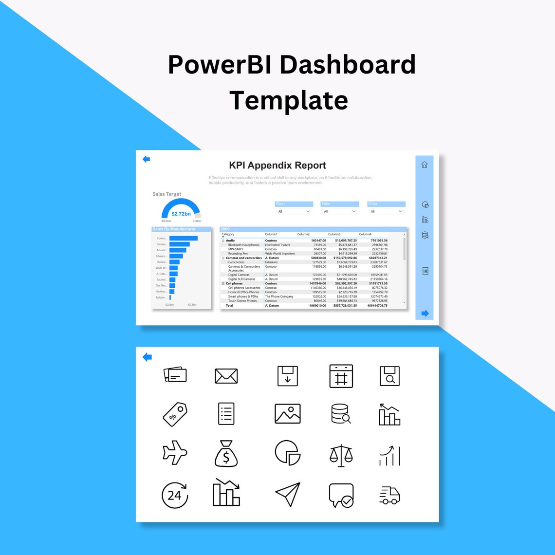 Power BI Dashboard Template KPI Dashboard Templates for Data - Etsy Canada