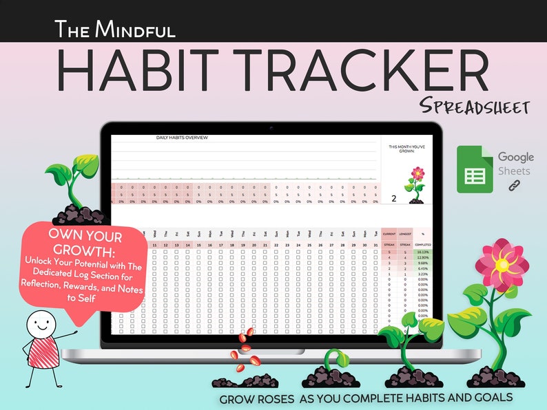 Gamified Habit Tracker Spreadsheet Google Sheets Daily Weekly - Etsy