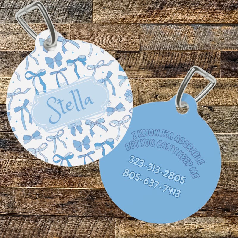 Blue Coquette Dog Tag - Etsy