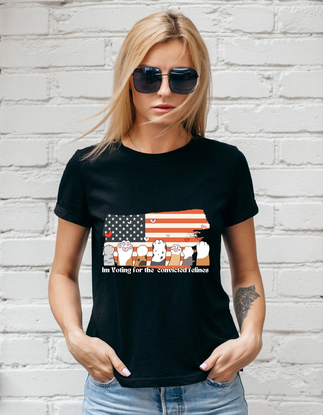 Convicted Felon Vote Trumpshirt,women Shirts With Cats, Cute Cat Feline ...