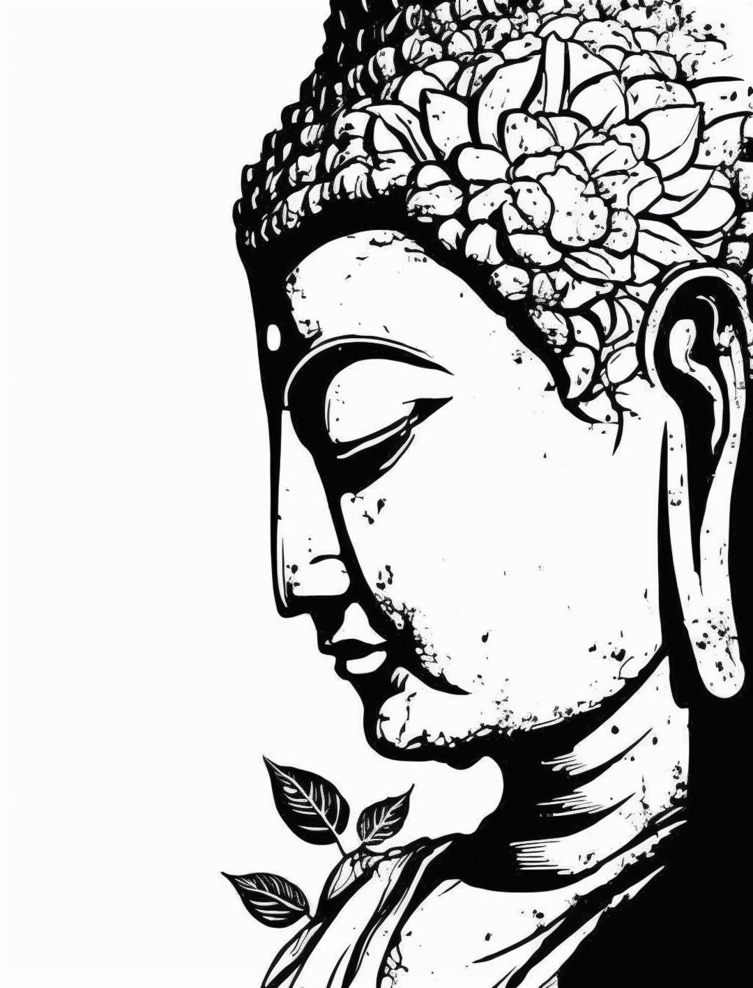 Buddha Face Line Art Print | Minimalist Buddhist Wall Decor (PDF & JPG ...