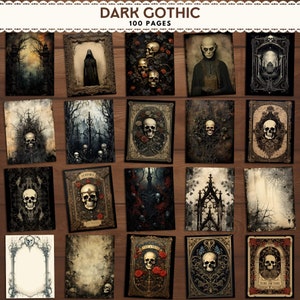 Large Bundle Dark Gothic Digital Papers Kit | Spooky Printable Journal ...