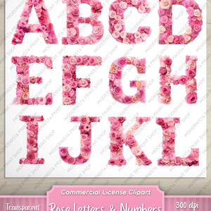 Alphabet and Numbers Transparent Pngs Roses, Floral Letters Clipart ...