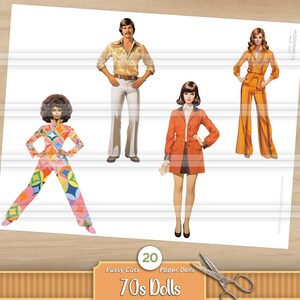 70s Paper Dolls Kit: Vintage Ephemera, Fussy Cut Images (digital ...