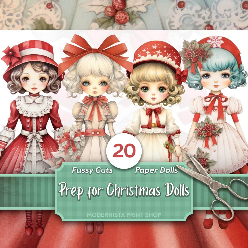 Christmas Paper Doll - Etsy