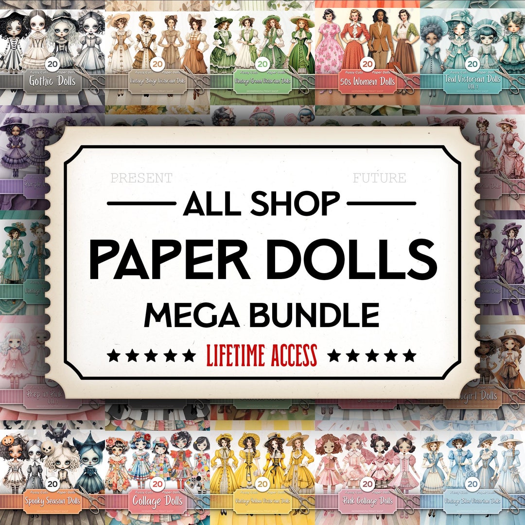 All Shop Paper Dolls Mega Bundle | Entire Shop | Junk Journal Kit ...