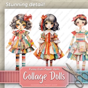 Collage Dolls Art Paper Dolls Kit | Dolls Journaling | Fussy Cut ...