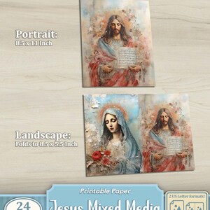 Jesus Mixed Media Junk Journal Kit, Digital Papers, Christian Printable ...