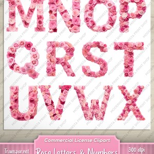 Alphabet and Numbers Transparent Pngs Roses, Floral Letters Clipart ...