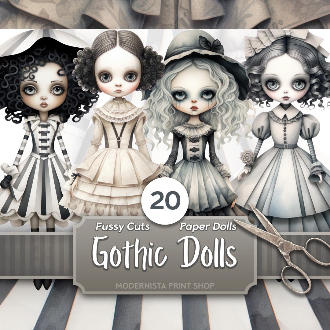 Gothic Paper Dolls Kit | Spooky Cute Journaling, Card Making (digital ...