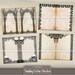 Shabby Gothic Lined Junk Journal Papers, Digital Writing Paper, Goth ...
