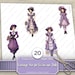 Purple Victorian Vintage Paper Dolls Kit | Dolls Journaling | Fussy Cut ...