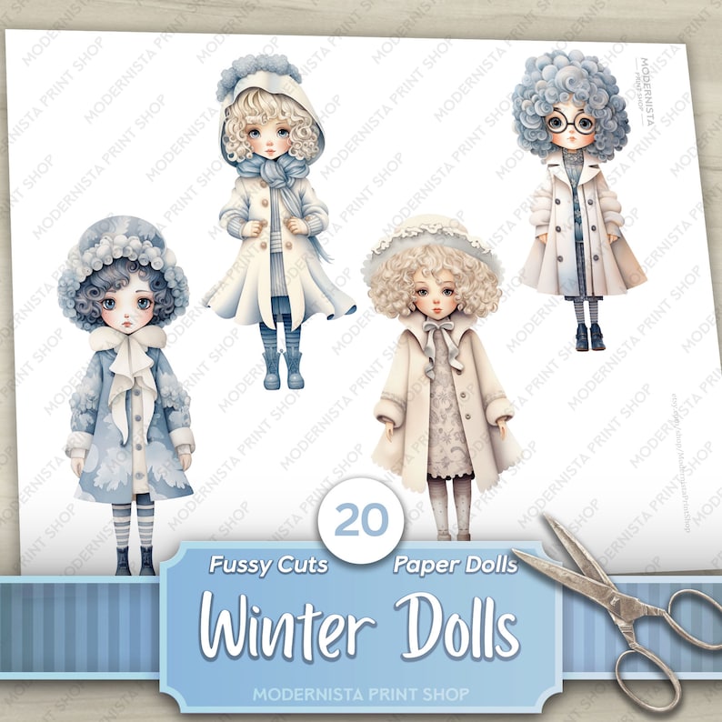 Winter Paper Dolls Kit | Blue Ephemera, Ski Jackets (digital Images) - Etsy