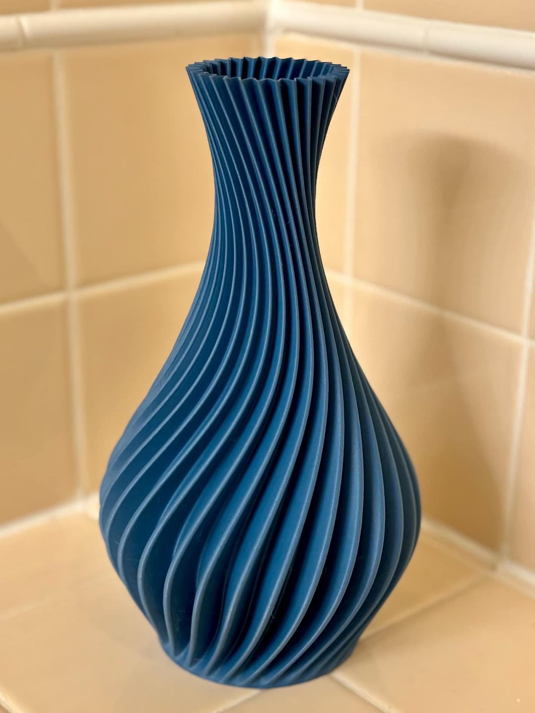 Unique BLUE Spiral Vase Sleek and Smooth Design Large Version - Etsy