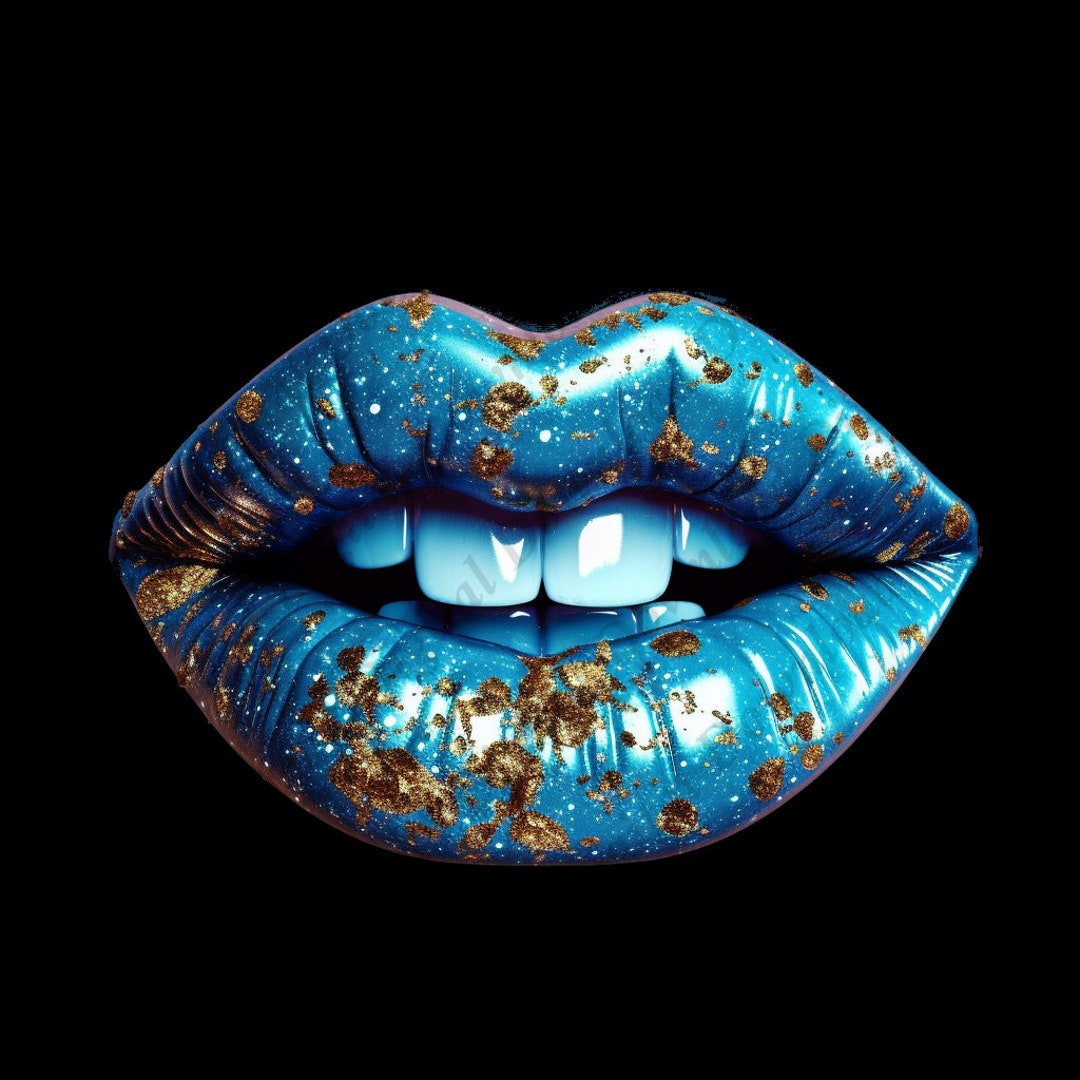 Blue Lips Png Shirt Sublimation, Colorful Png, Fantasy Png, Shiny Png ...