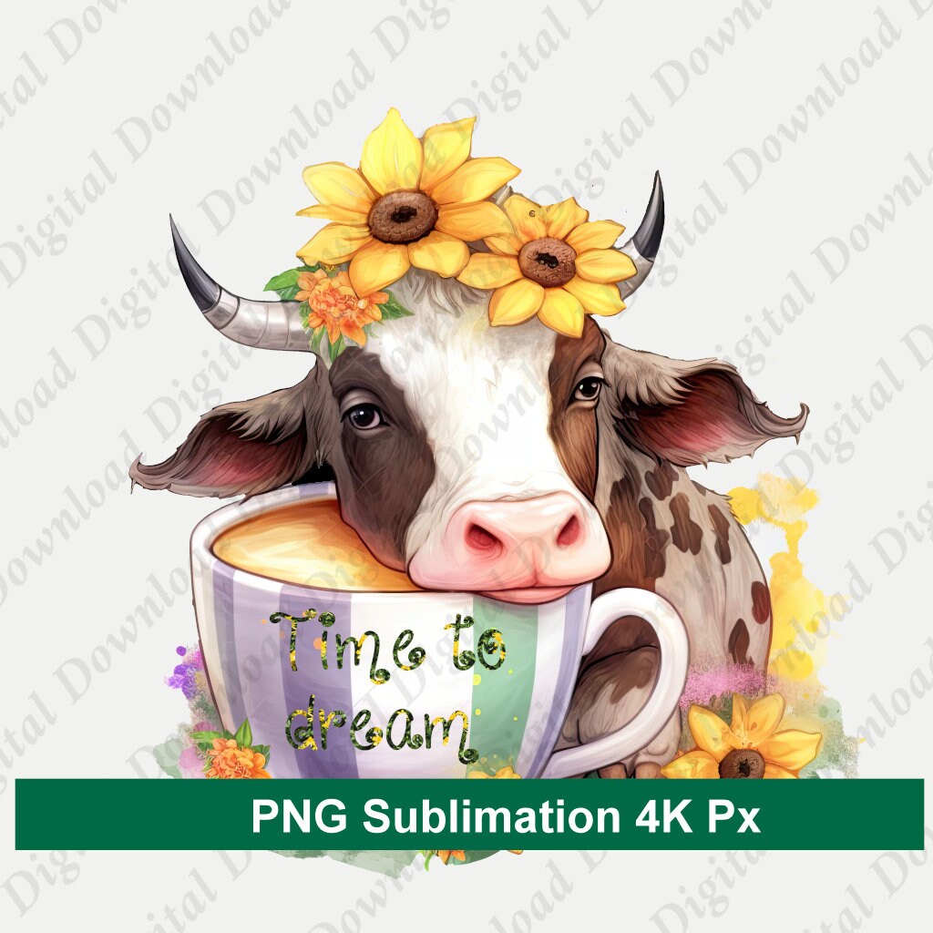 Fantasy Cow Png for Shirts and Sublimationsdesign, Colorful Png, Funny ...