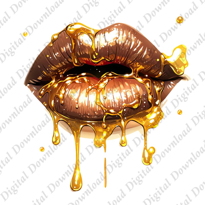 Gold Glitter Lips - Etsy