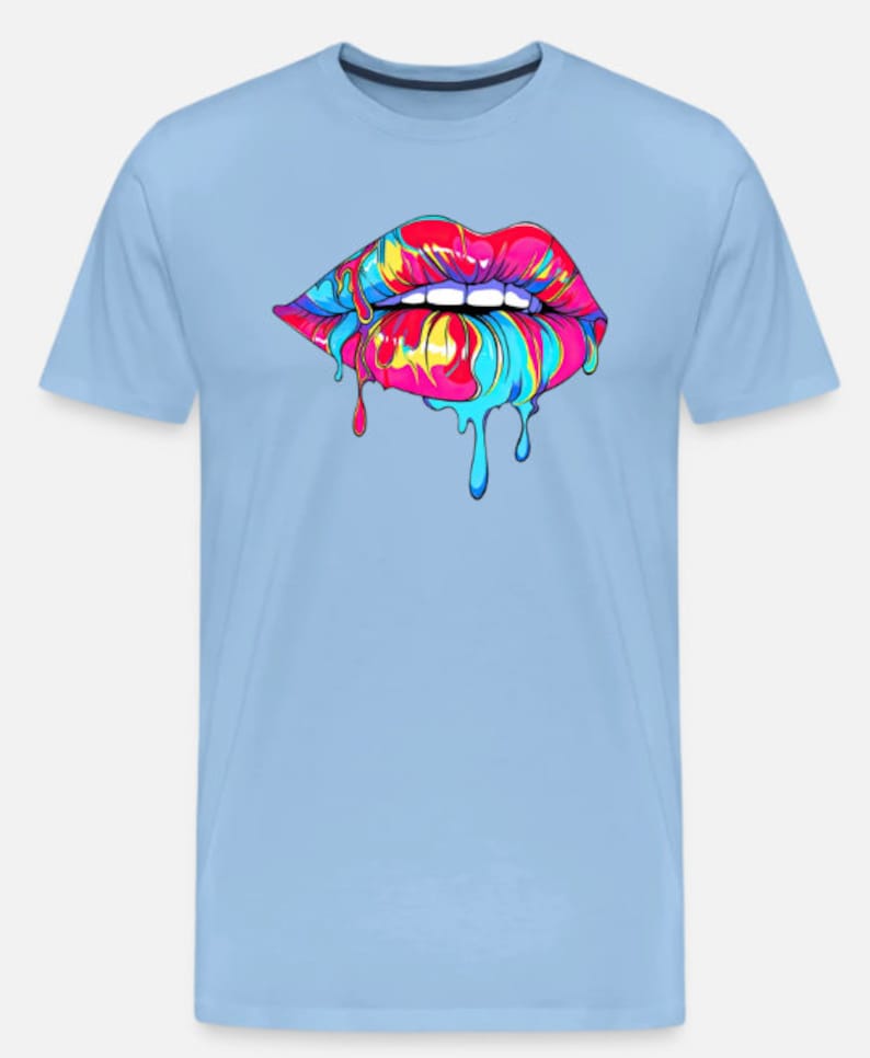 Abstract Colorful Lip T Shirt Design, PNG Digital Download Clip Art ...