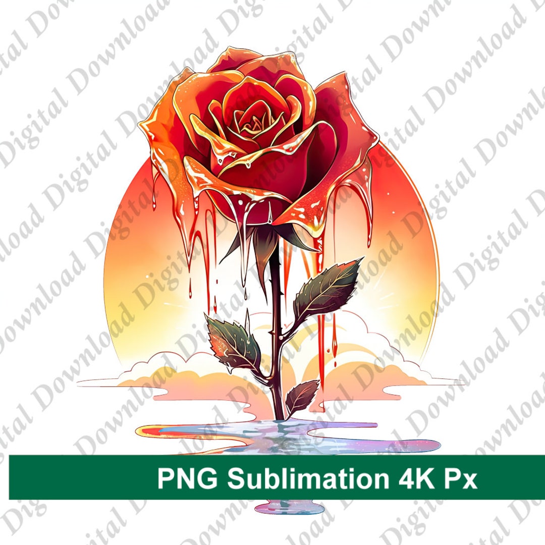 Colorful Png Sublimation, Red Rose Png, Dripping Rose Png, Fantasy Png ...