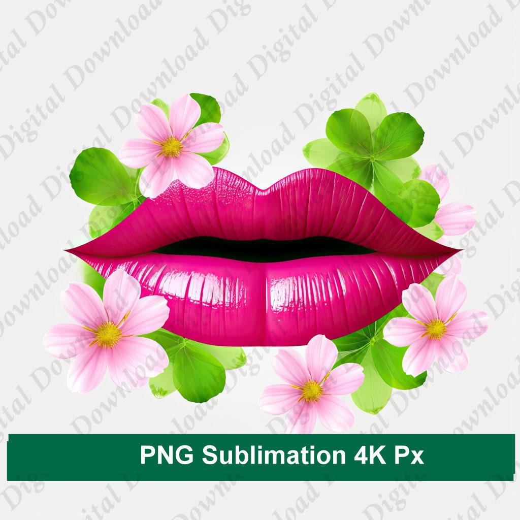 Flowers Lips Png Sublimationsdesign, Red Lips Png, Designer Lips Png ...