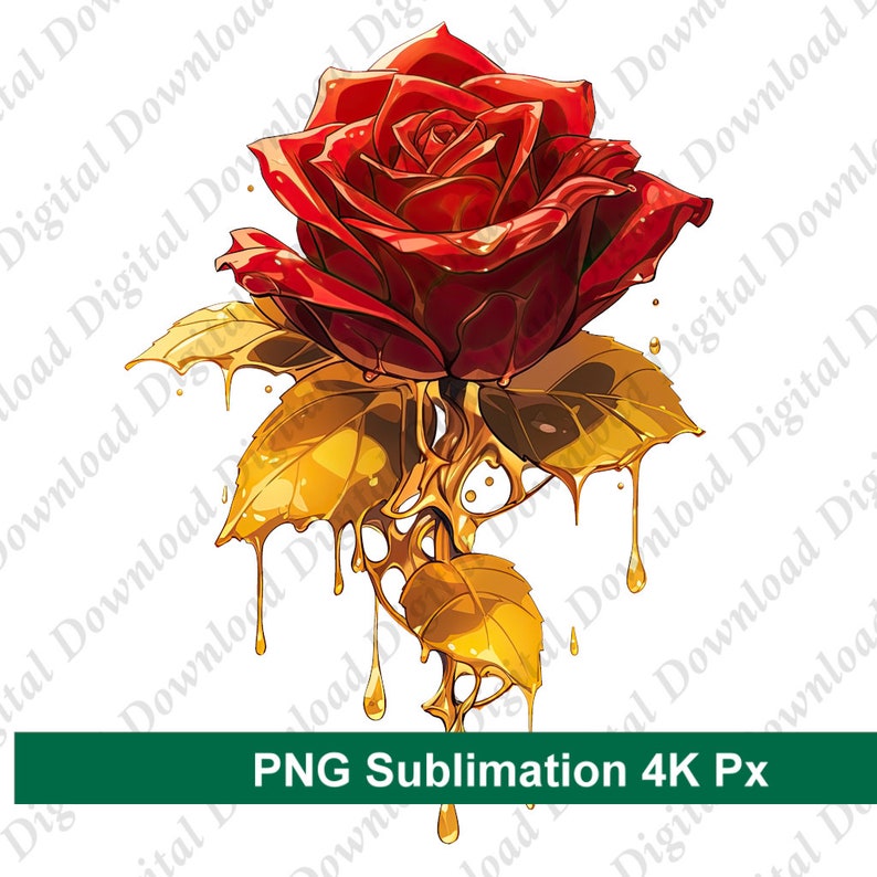 Dripping Rose Png Sublimation Rose Png Colorful Png Fantasy - Etsy