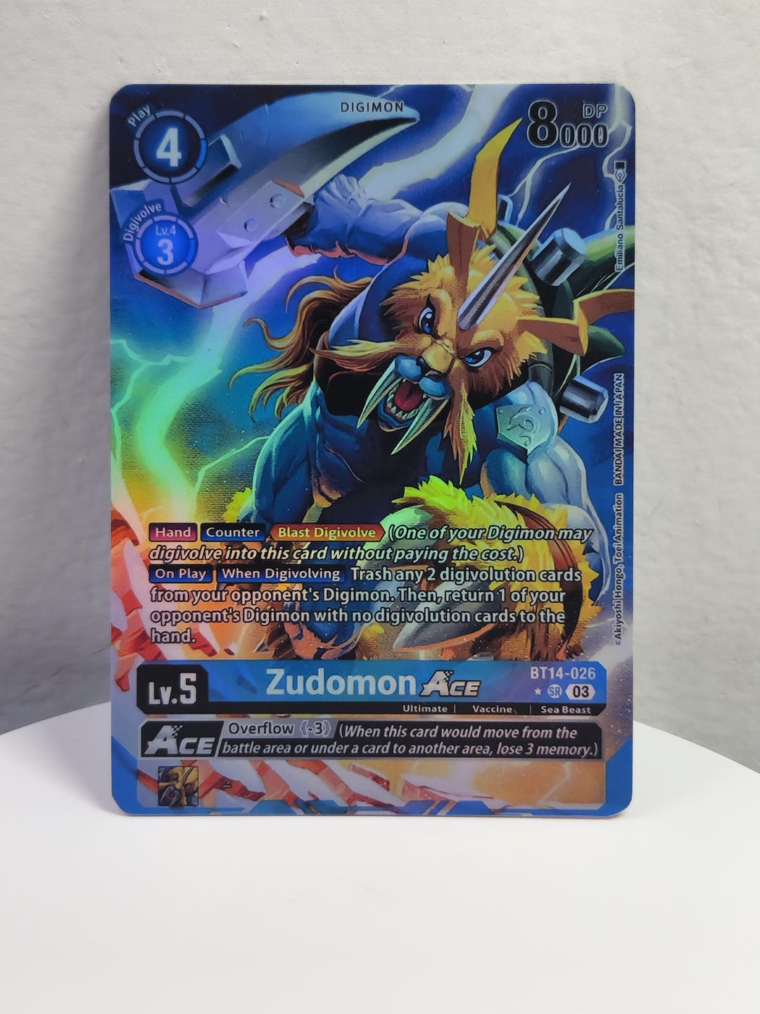 Zudomon Ace Alt Art Bt14-026 Digimon Proxy - Etsy
