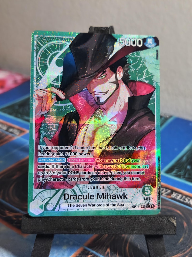 Dracule Mihawk Leader Alt Art OP14-020 One Piece Proxy - Etsy