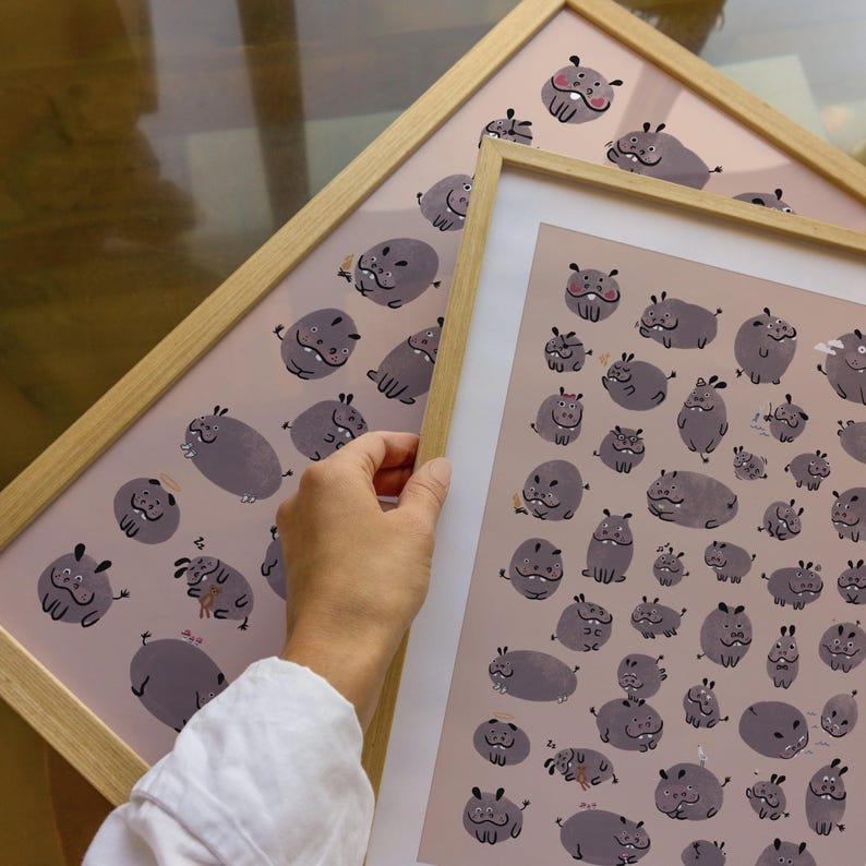 Personalities of a Hippo Art Print - Etsy