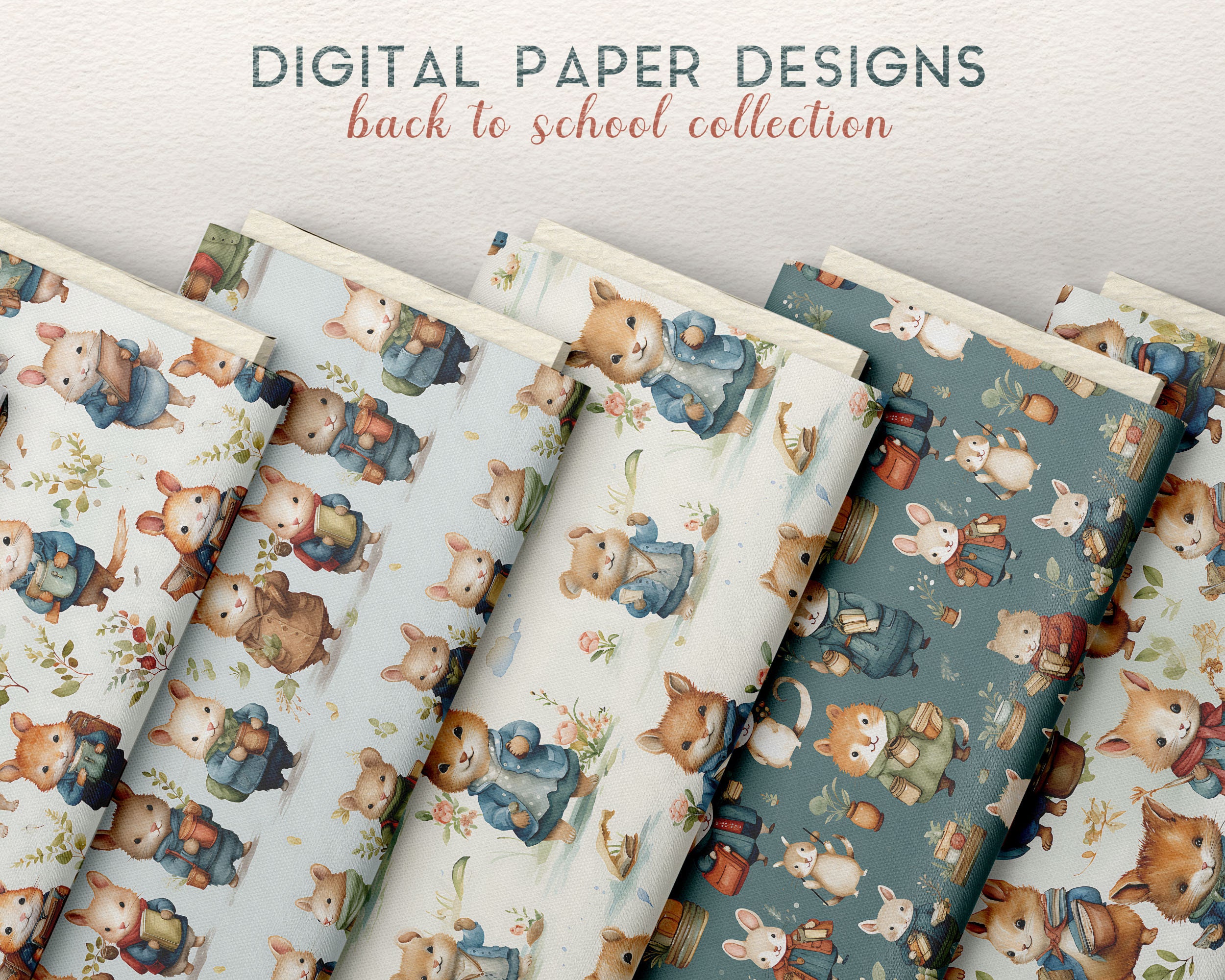 Seamless Repeat Back to School Patterns: Children Exploring Outdoor ...