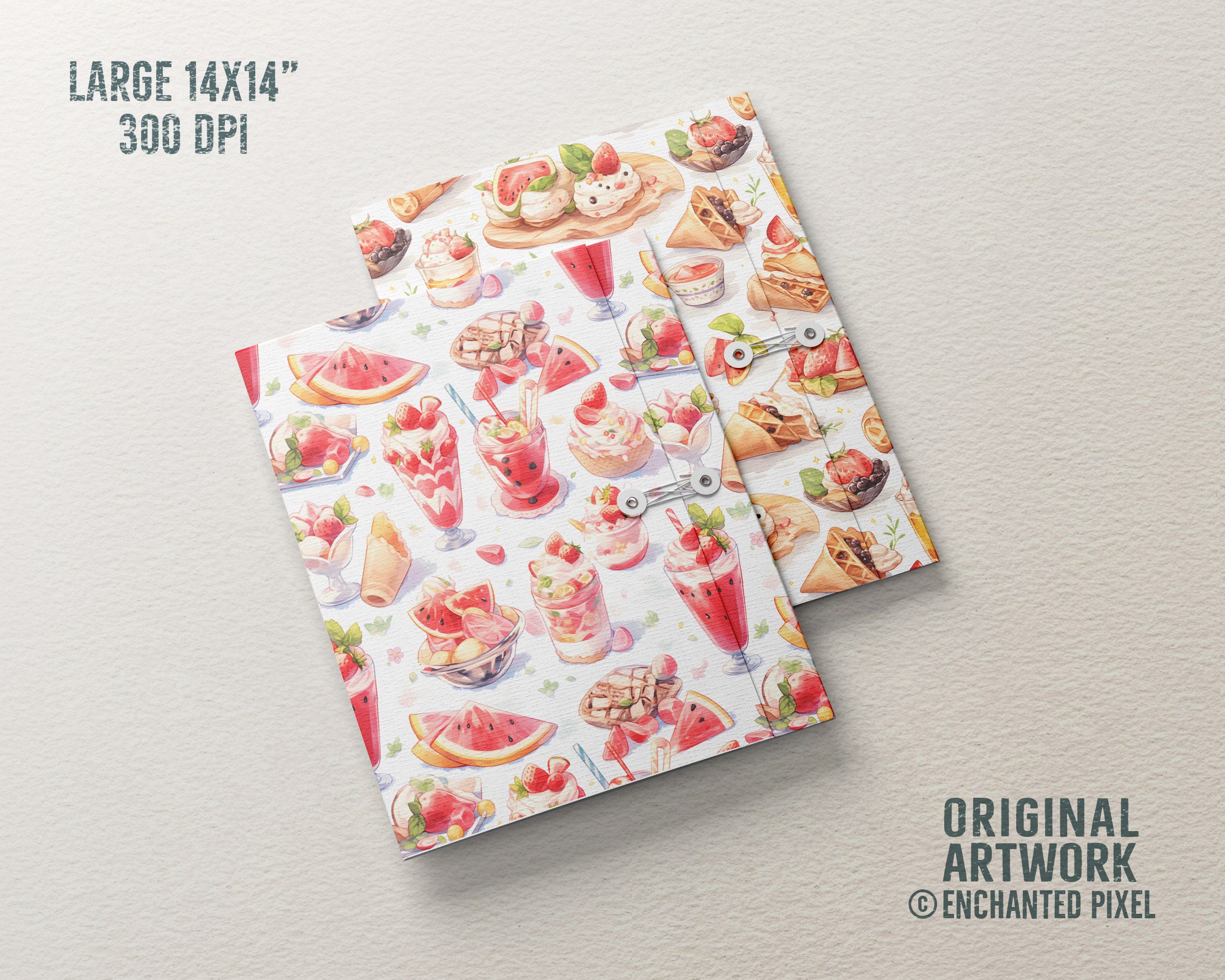 Delightful Sweet Summer Collection: Hand-painted Watercolor Ice Cream ...
