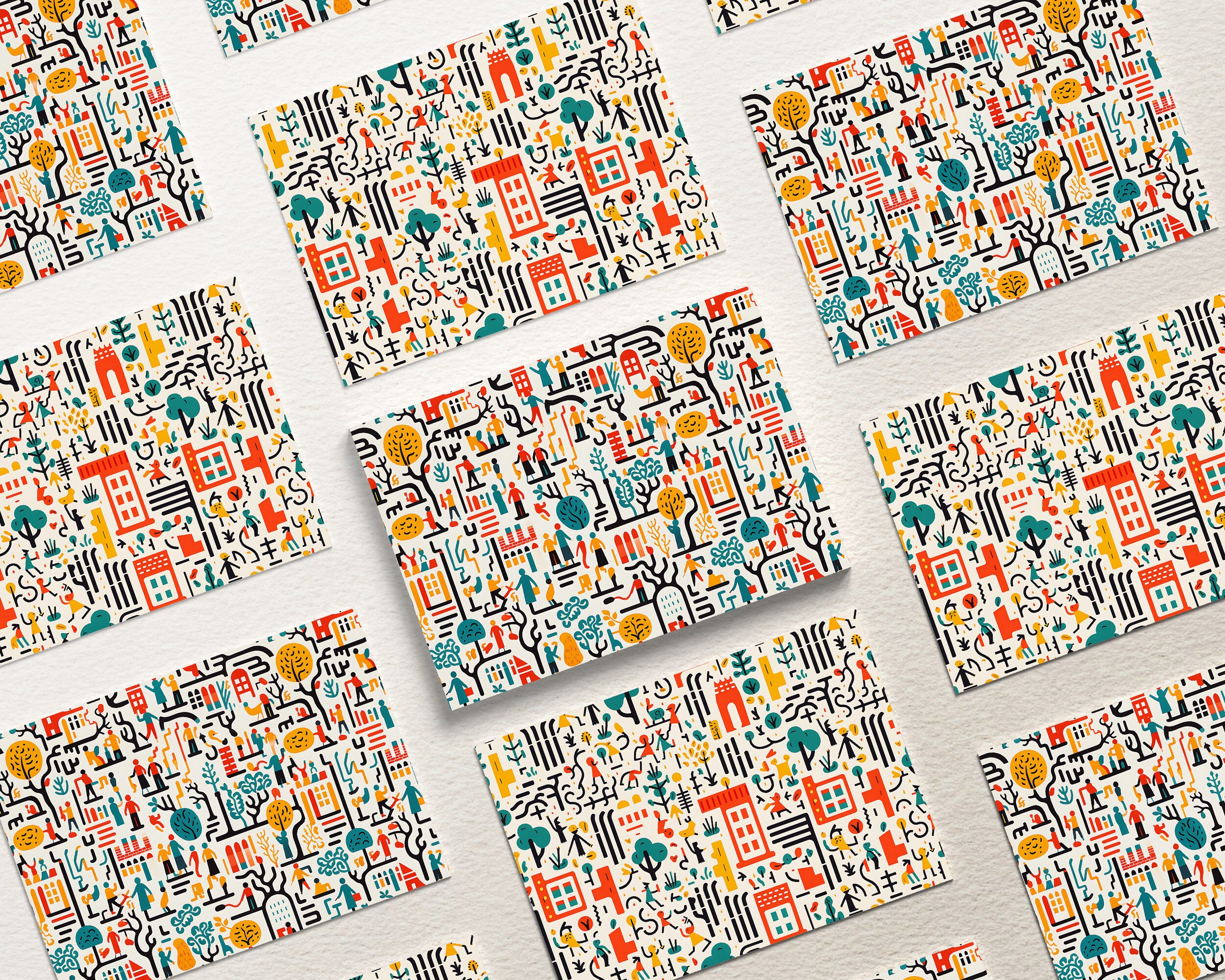 Spontaneous Playful Patterns Schoolyard Games Digital Paper, Children's ...