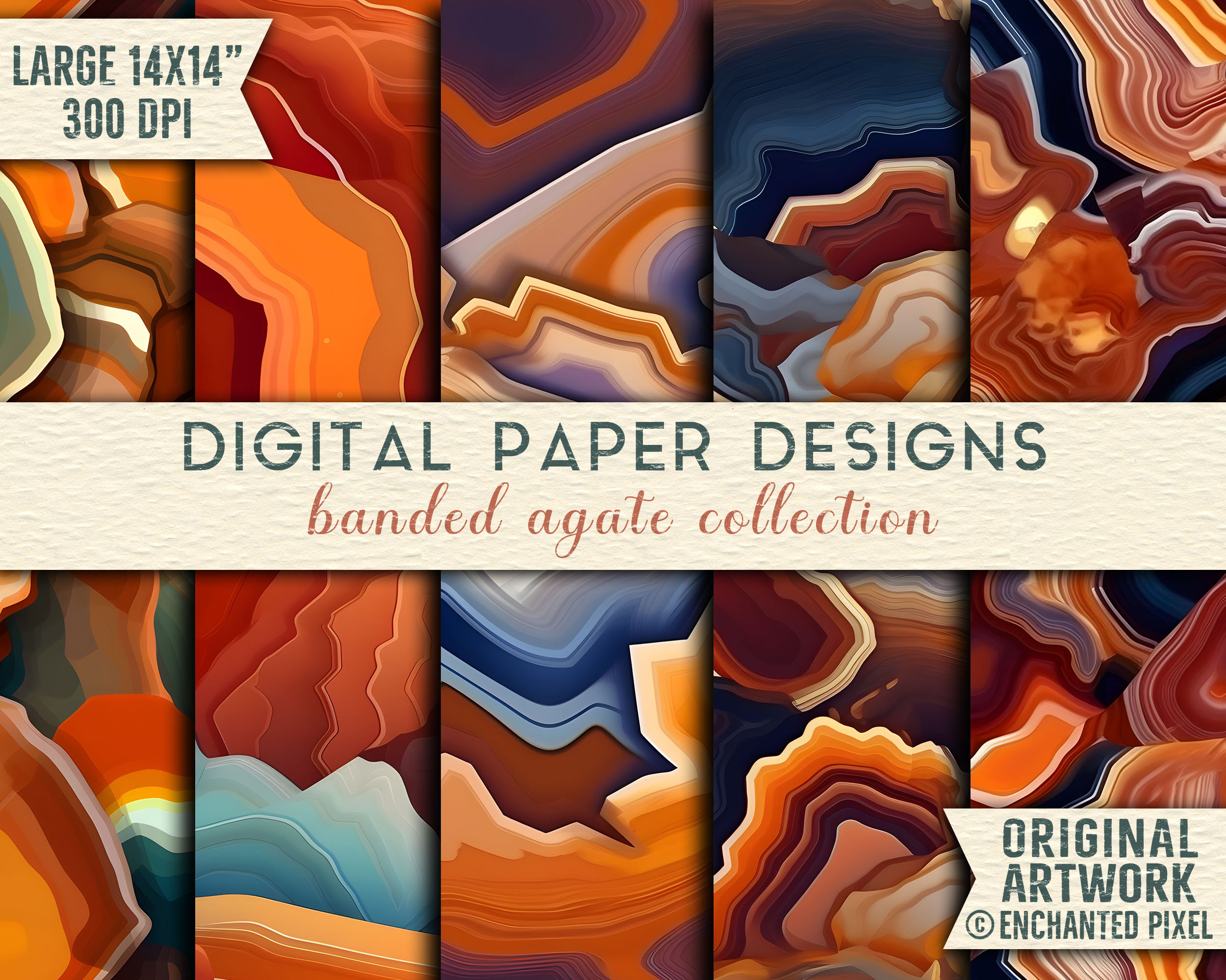 Banded Agate Inspired Digital Paper Seamless Repeating Background for ...
