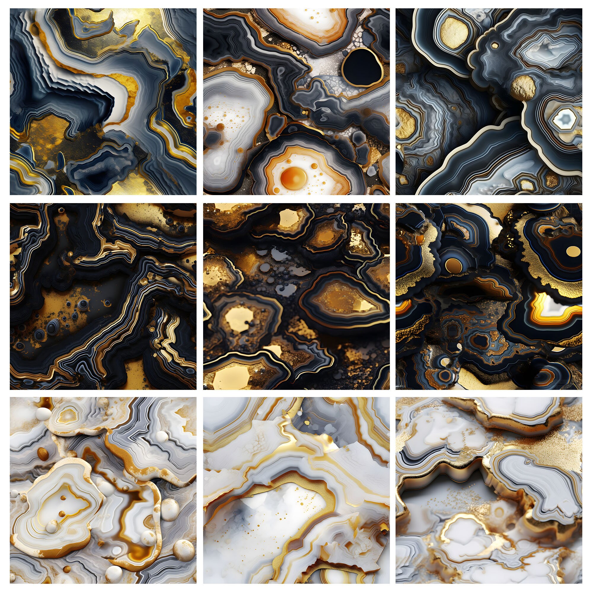Mega Bundle of All Agate Patterns, Premium Seamless Marble Digital ...