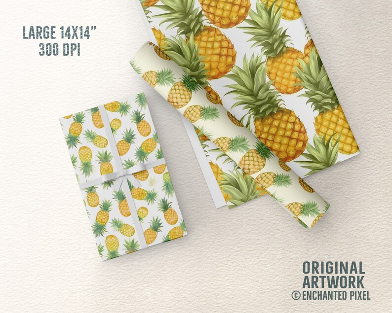 Tropical Pineapple Digital Paper Seamless Pineapple Fruit Pattern DIY ...