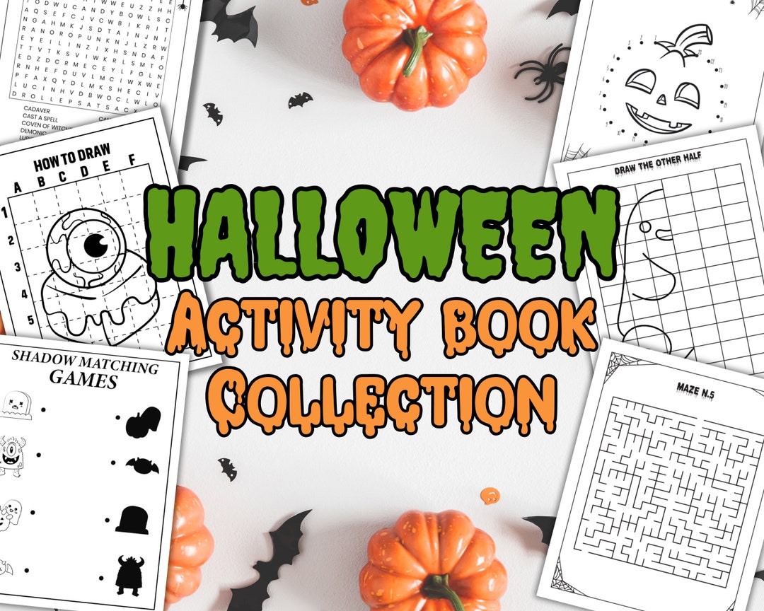 Printable Kids Activity Book Halloween Themed Puzzles - Etsy