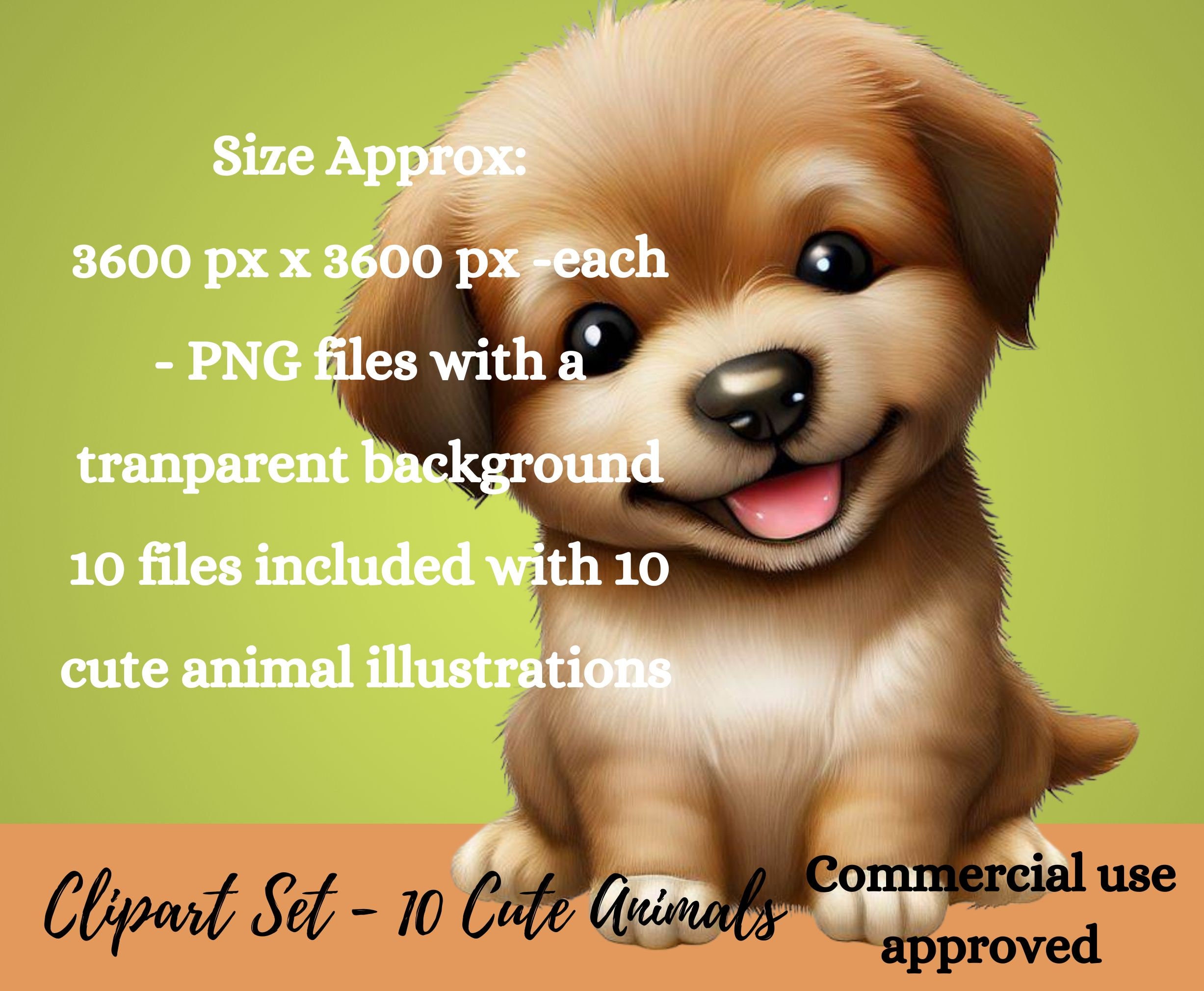 Commercial Use OK Clipart of Cute Animals, Print on Demand Approved ...