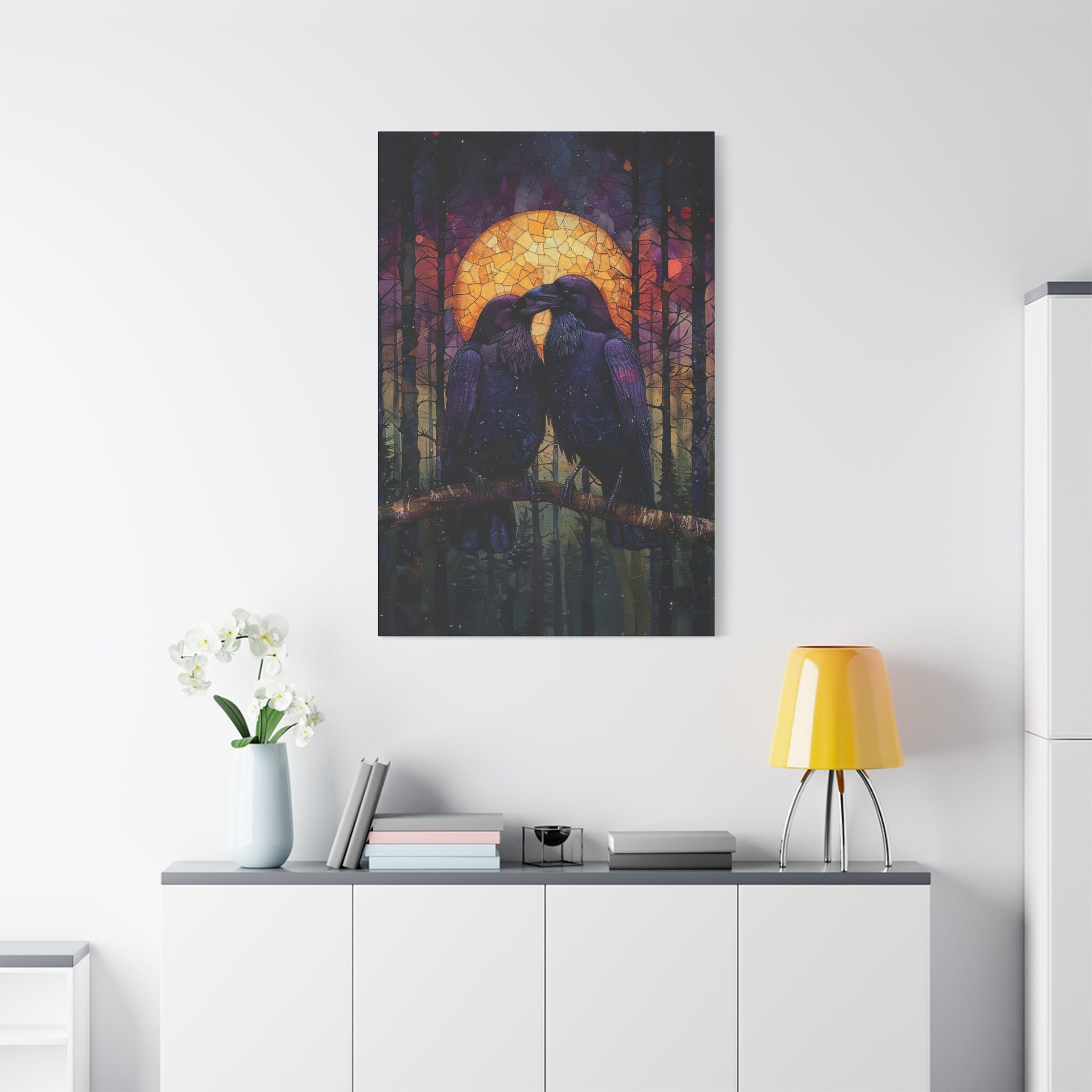 Enchanted Ravens Under the Moonlight Matte Canvas, Stretched, 1.25 Gift ...
