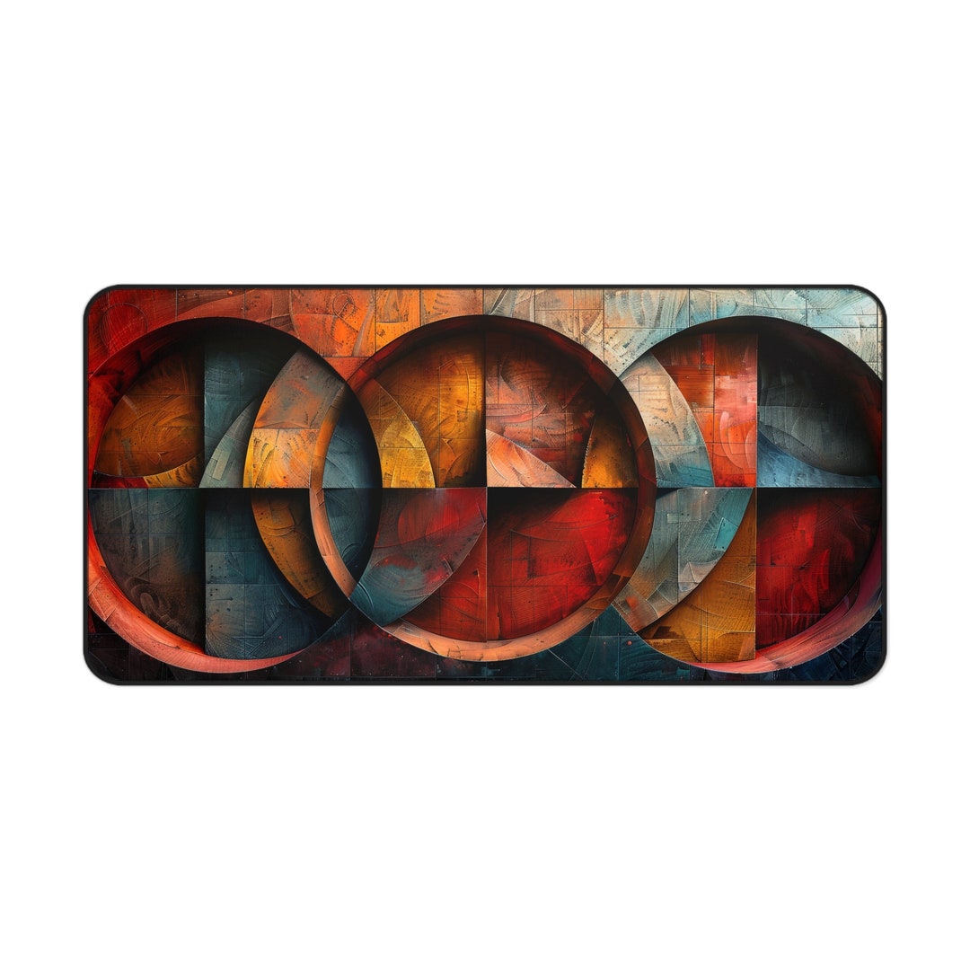 Colorful Urban Spectrum Desk Mat, Abstract Desk Pat, Home Office Decor ...