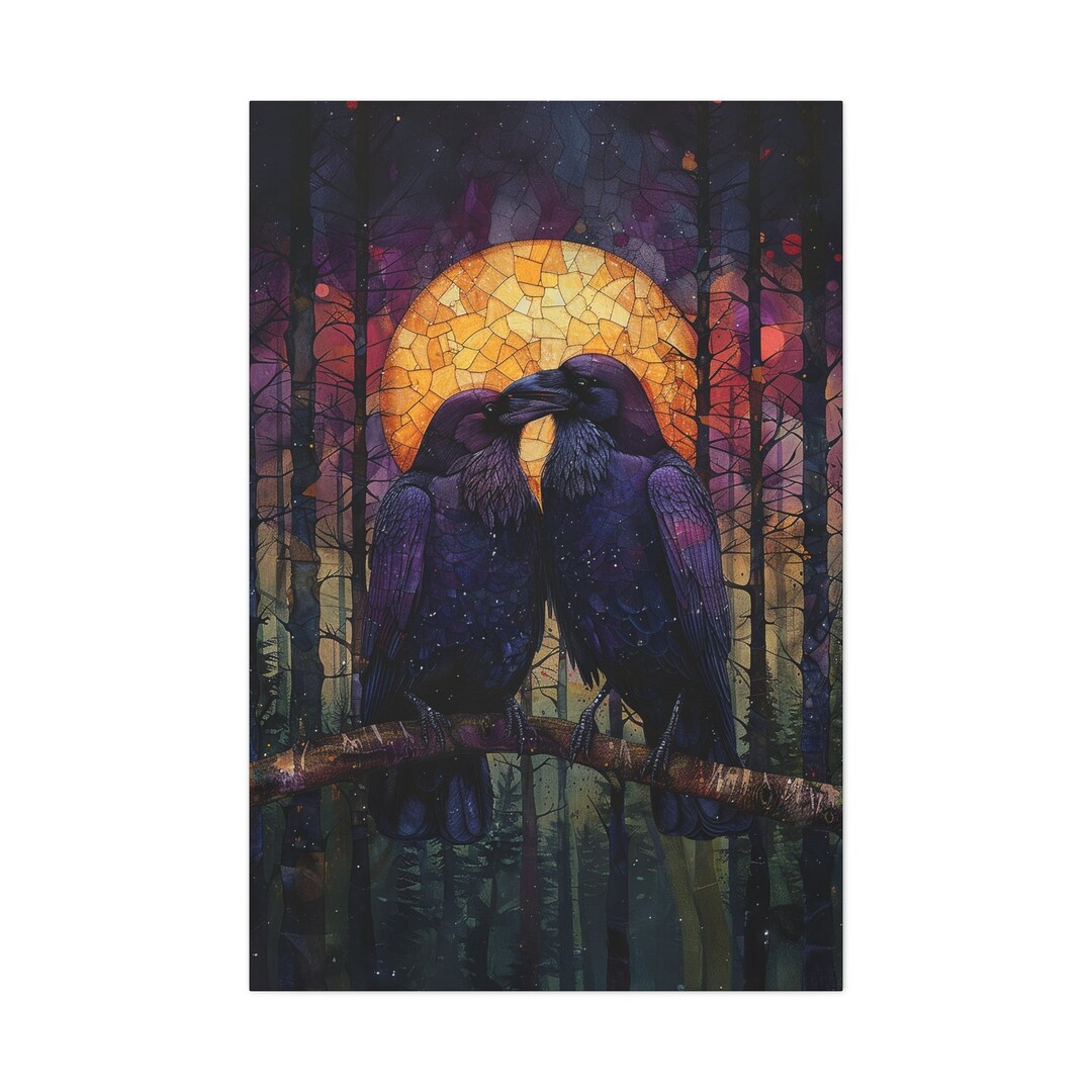 Enchanted Ravens Under the Moonlight Matte Canvas, Stretched, 1.25 Gift ...