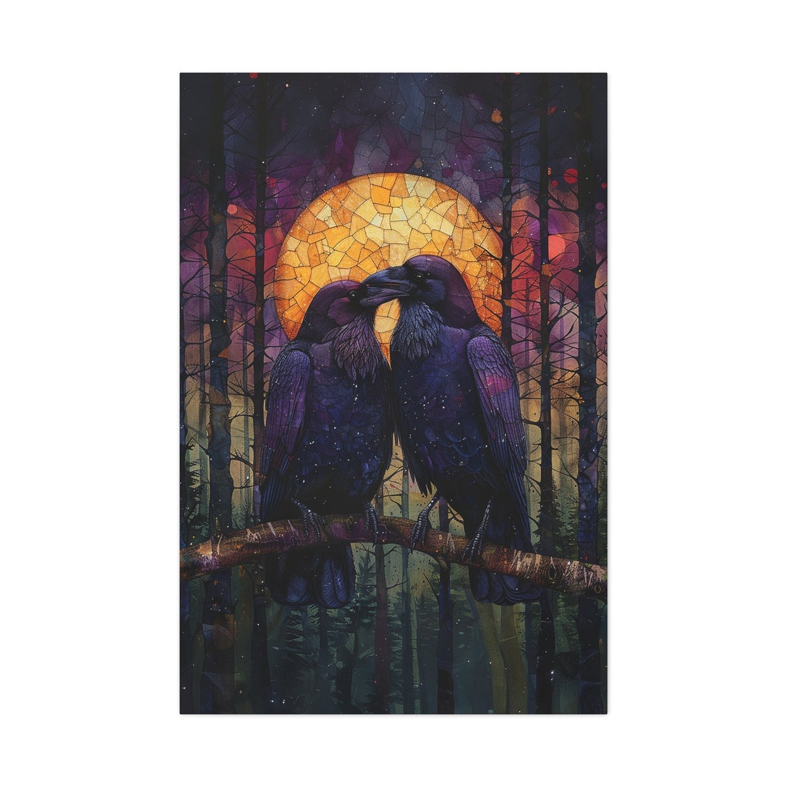 Enchanted Ravens Under the Moonlight Matte Canvas, Stretched, 1.25 Gift ...