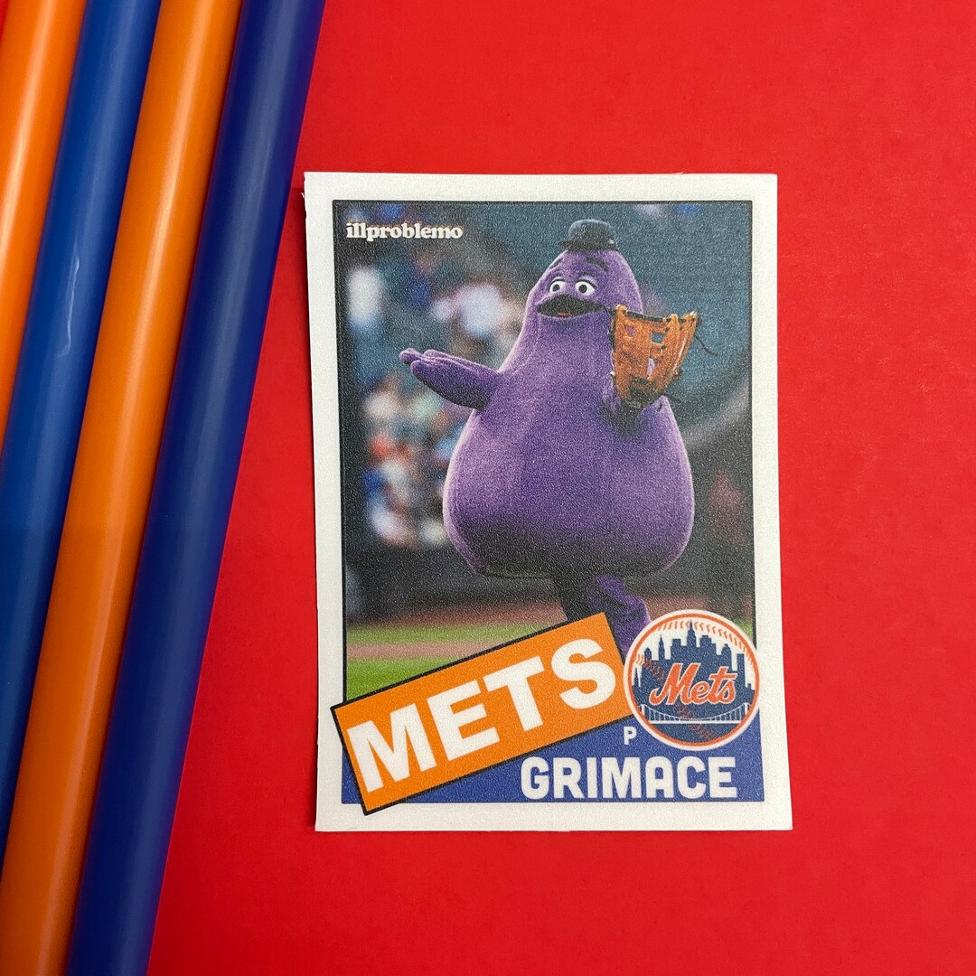 Grimace Baseball Card Vinyl Sticker NY Mets Sticker Vintage Baseball ...