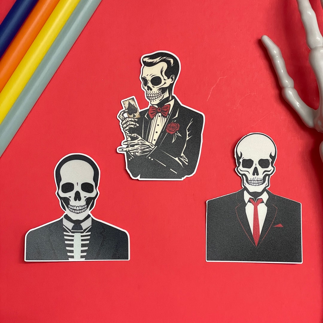 Skeleton Stickers Original Art Sticker Skull Macabre Sticker Pop Art ...