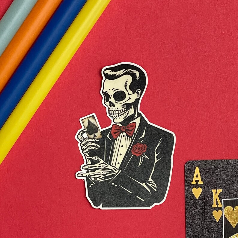 Skeleton Stickers Original Art Sticker Skull Macabre Sticker Pop Art ...