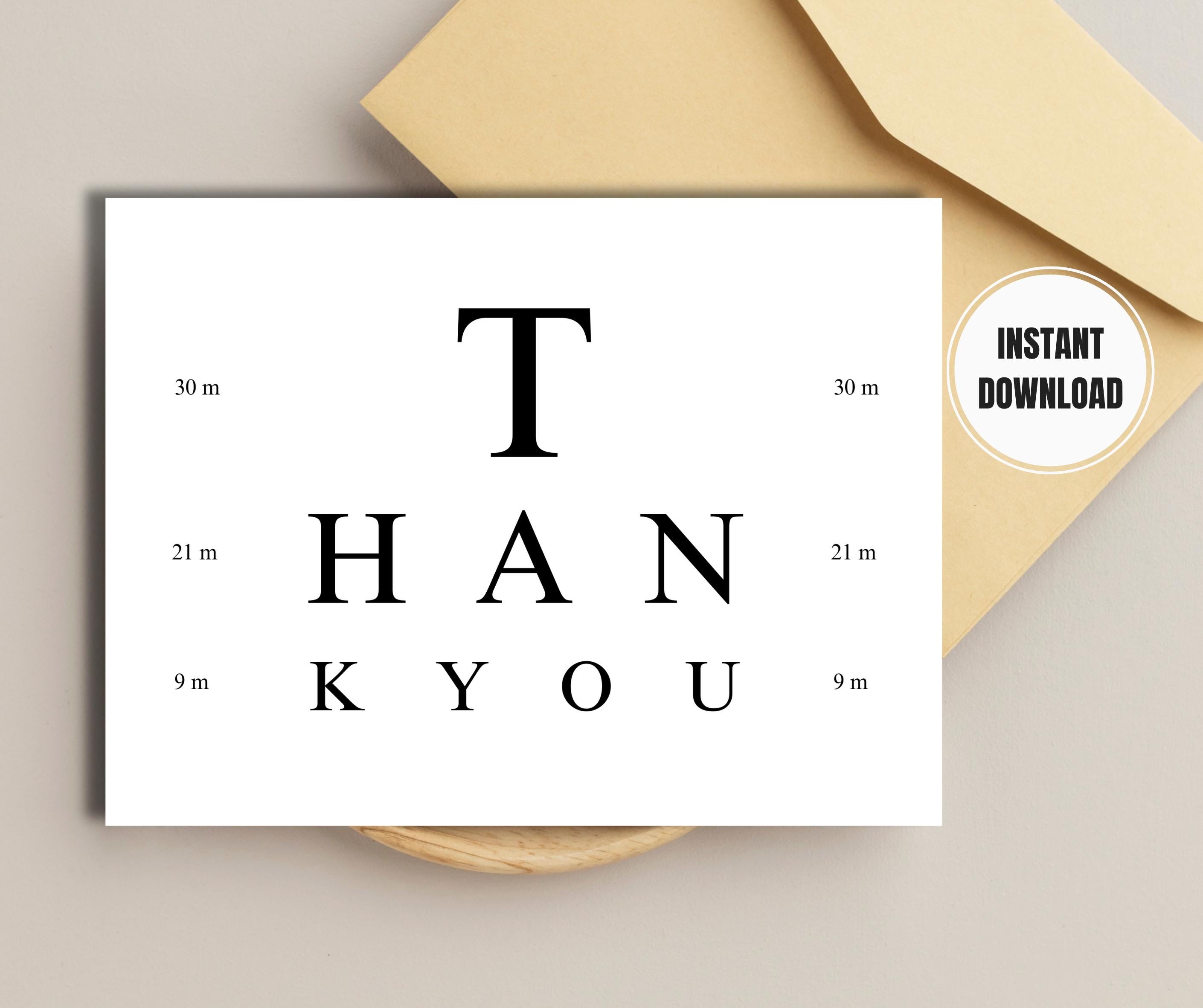 Eye Doctor Thank You Card, Thanks Gift for Optometrist, Optometry ...