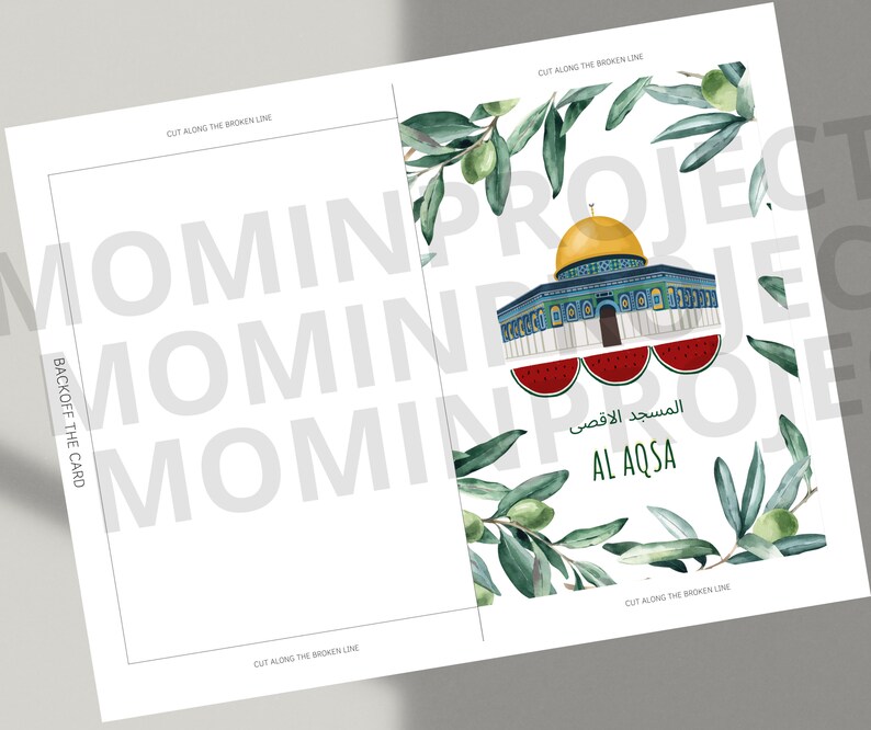 Al Aqsa Mosque Card, Dome of the Rock , Palestine Flag, Masjidil Aqsa ...