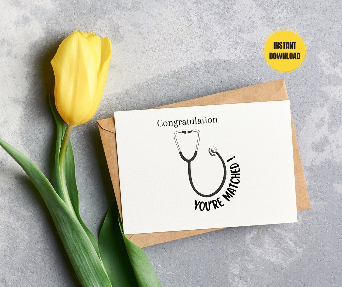 Congratulation You Matched Card, Graduation Doctor, Medical Student ...