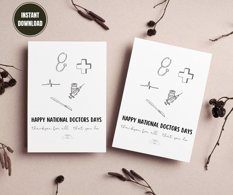Happy National Doctor's Day Card and Medical Thank You, Doctor Day Gift ...